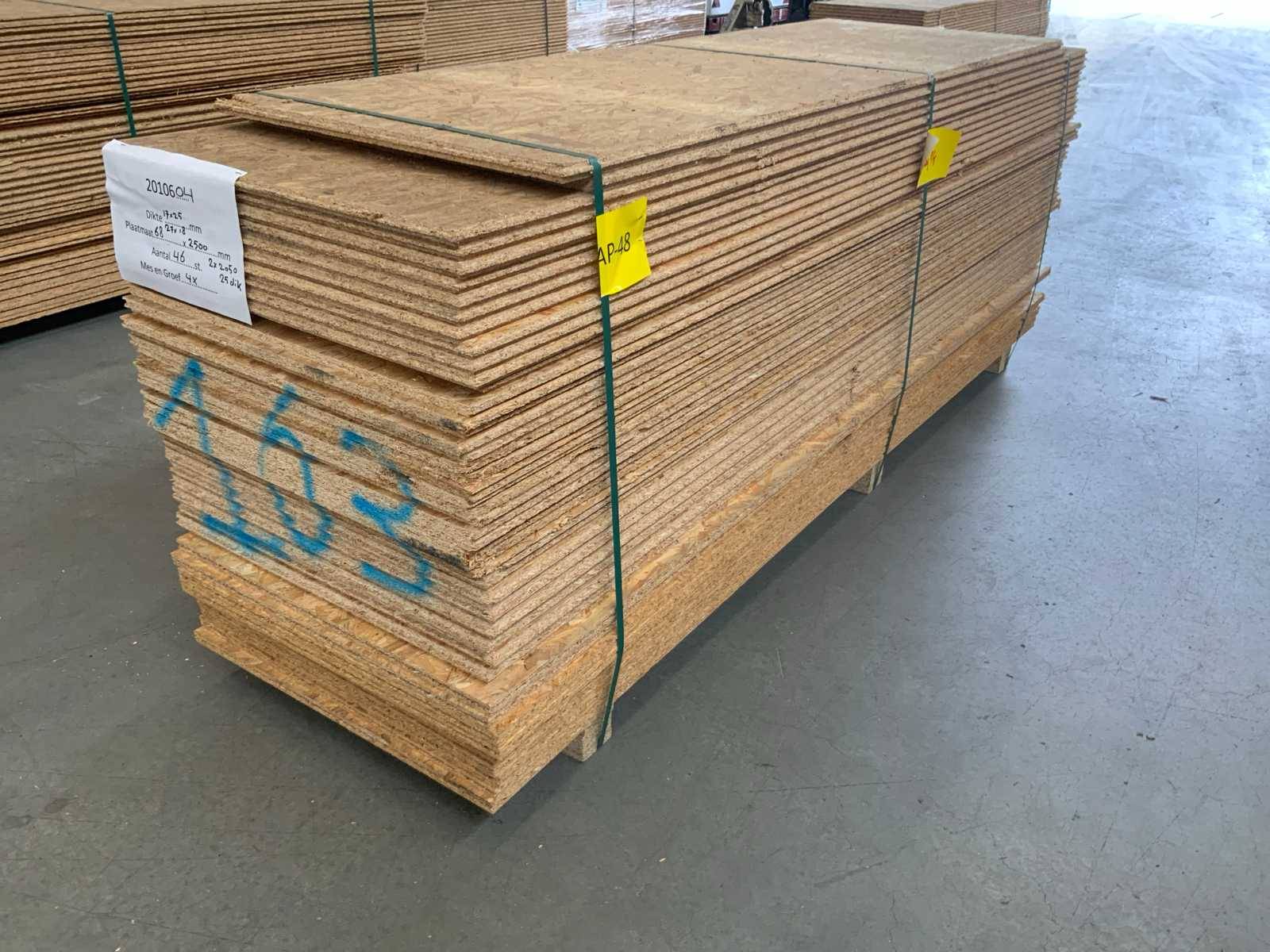 Platen OSB 2500x675x18/25mm 46 stuks Nieuw | Auctionport