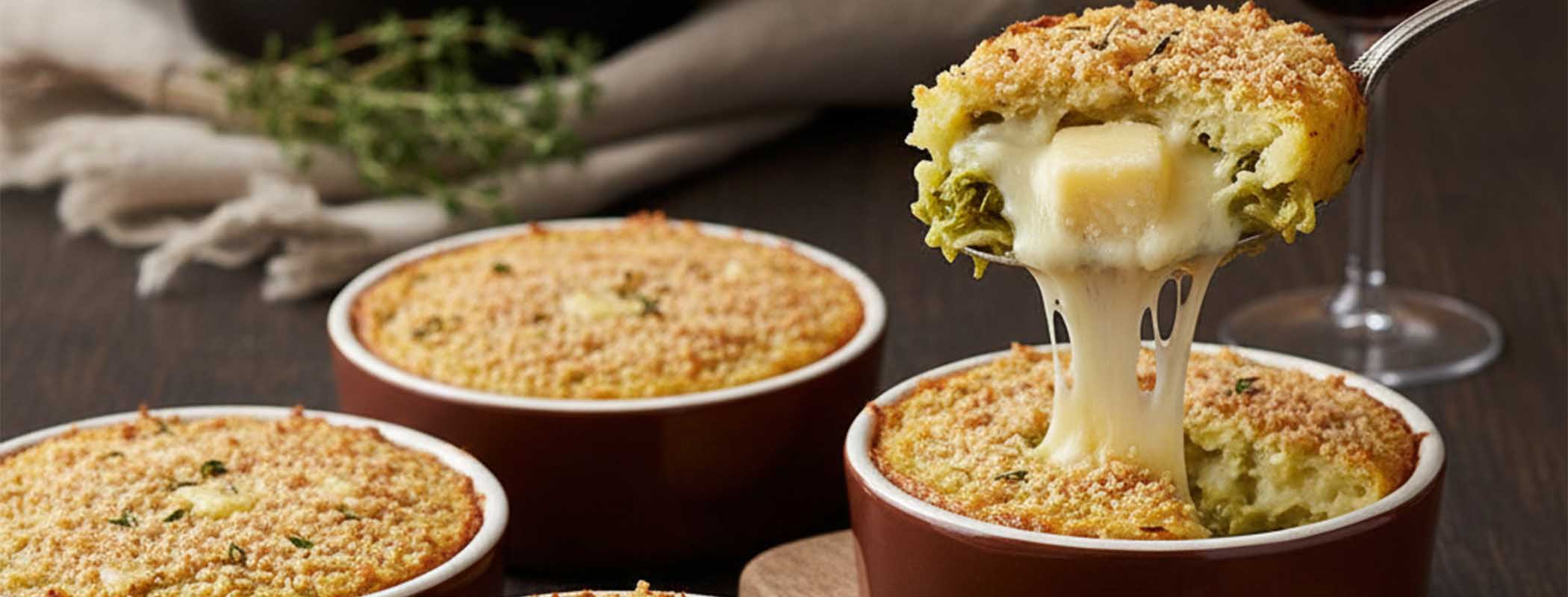 Tortino di verza "ghiacciata" e patate con cuore filante