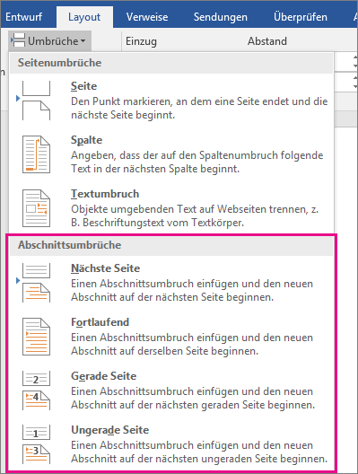 Word dokument in abschnitte unterteilen [2025]
