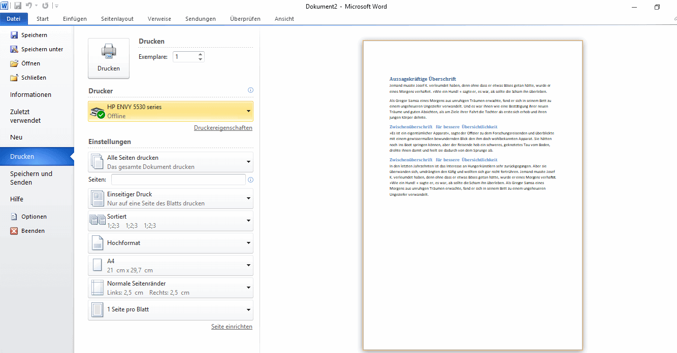 Word verschiedene seitenlayouts in einem dokument [2025]