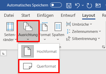 In word dokument seite im querformat einfügen [2026]