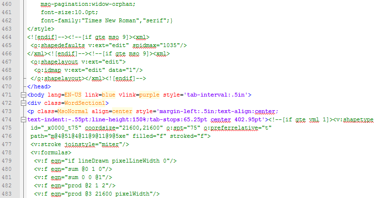 Word dokument in html code [2025]
