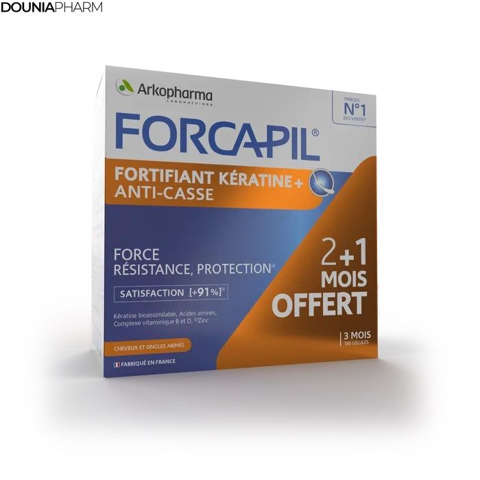 ARKOPHARMA FORCAPIL - Fortifiant Kératine + Anti-casse 180 gélules ...