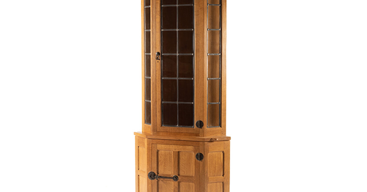 Classic Mouseman Corner Display Cupboard