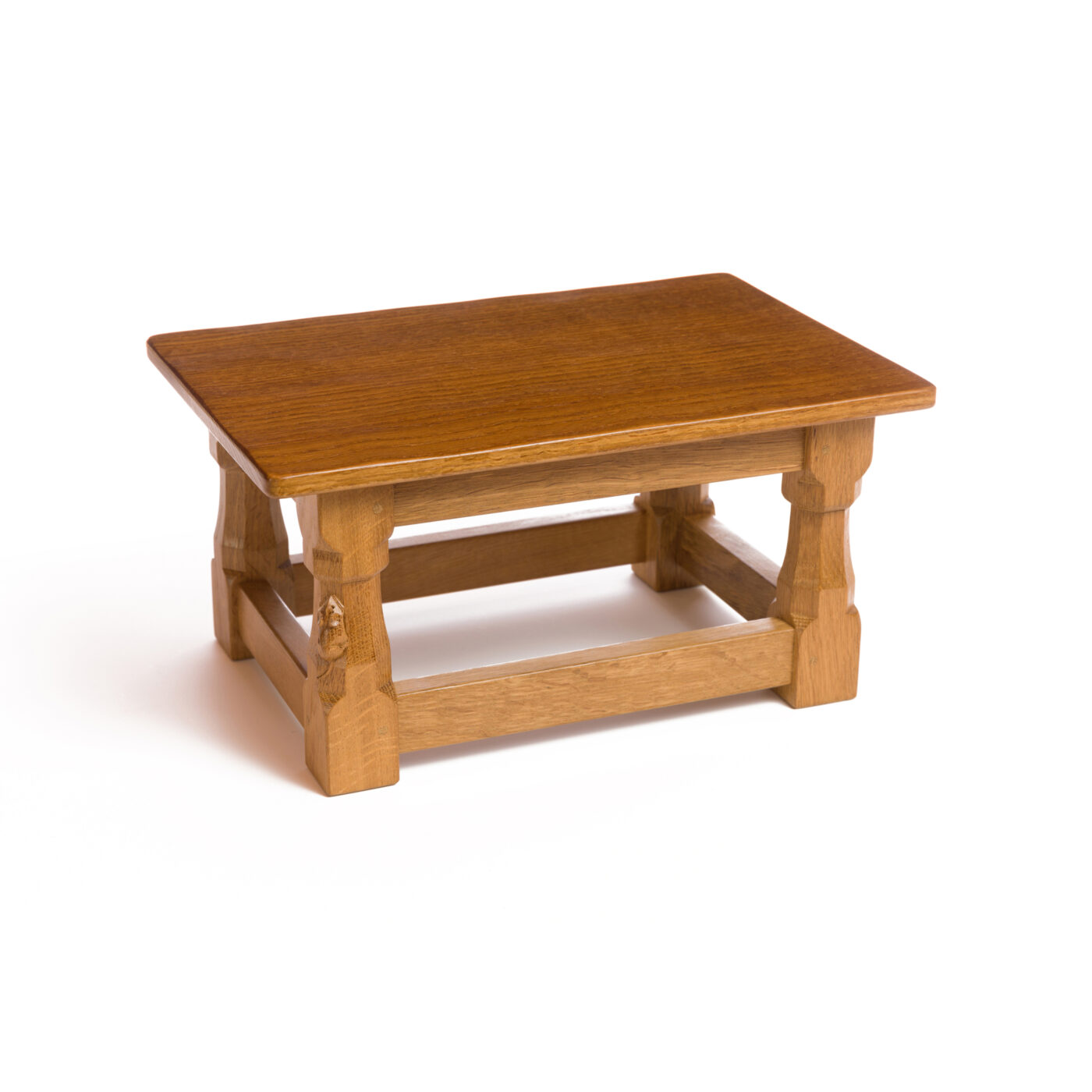 Mouseman Oak Footstool with Oak Top