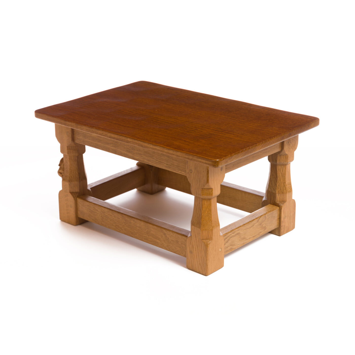 Mouseman Oak Footstool with Oak Top