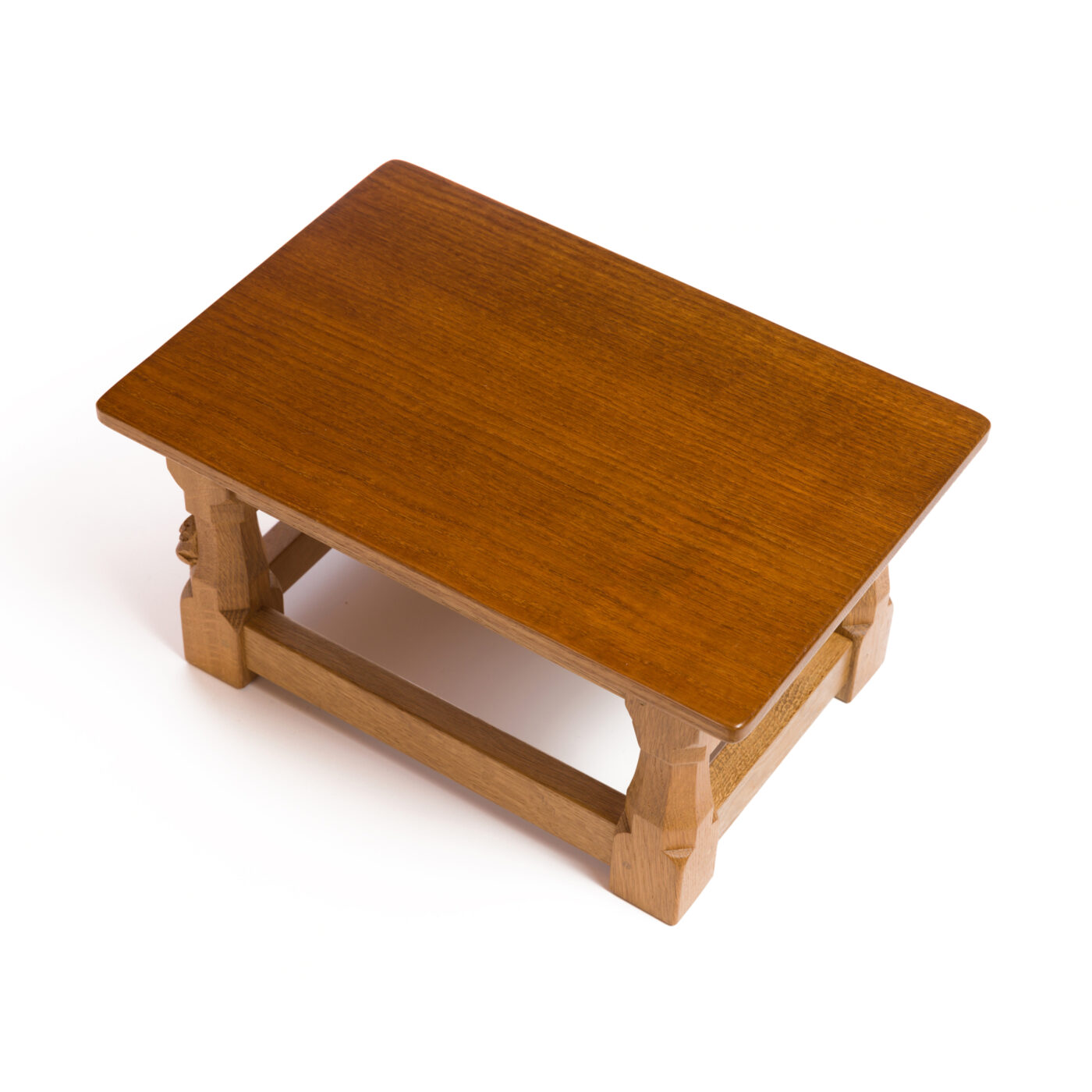 Mouseman Oak Footstool with Oak Top