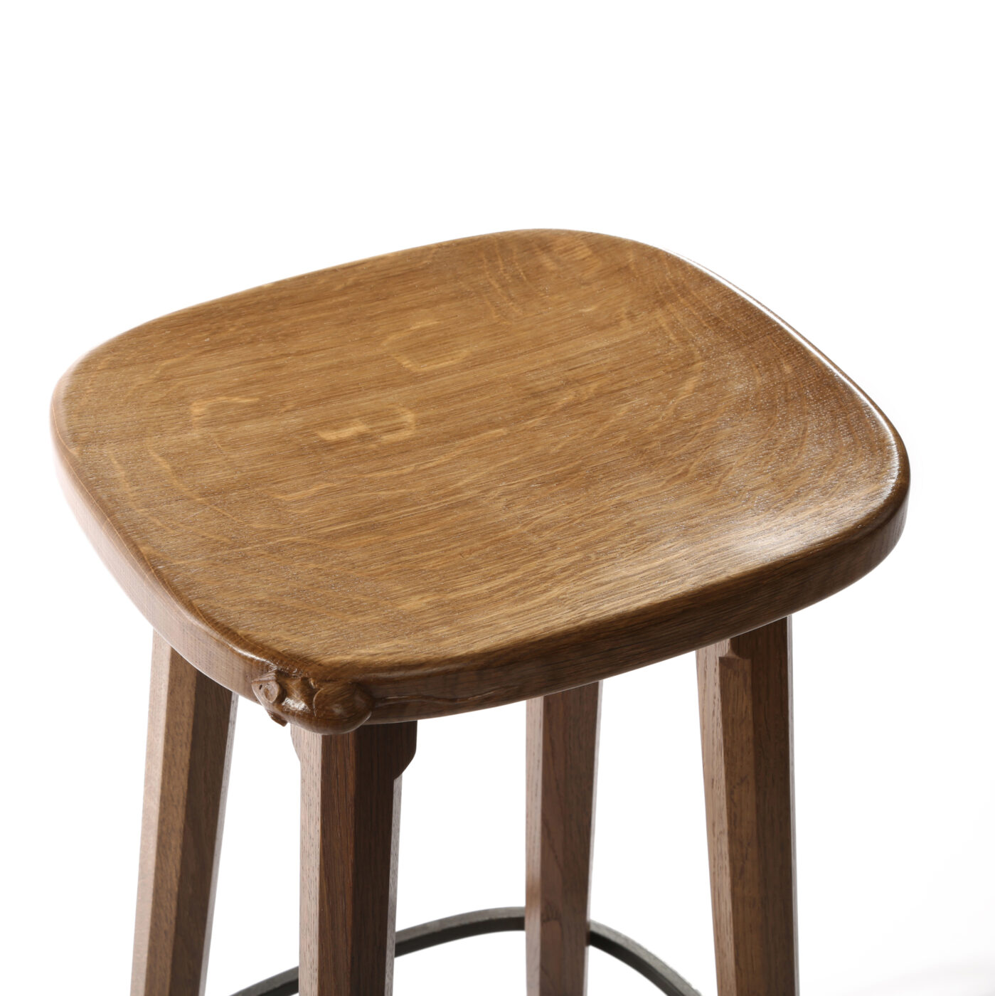 Mouseman Oak Tall Bar Stool