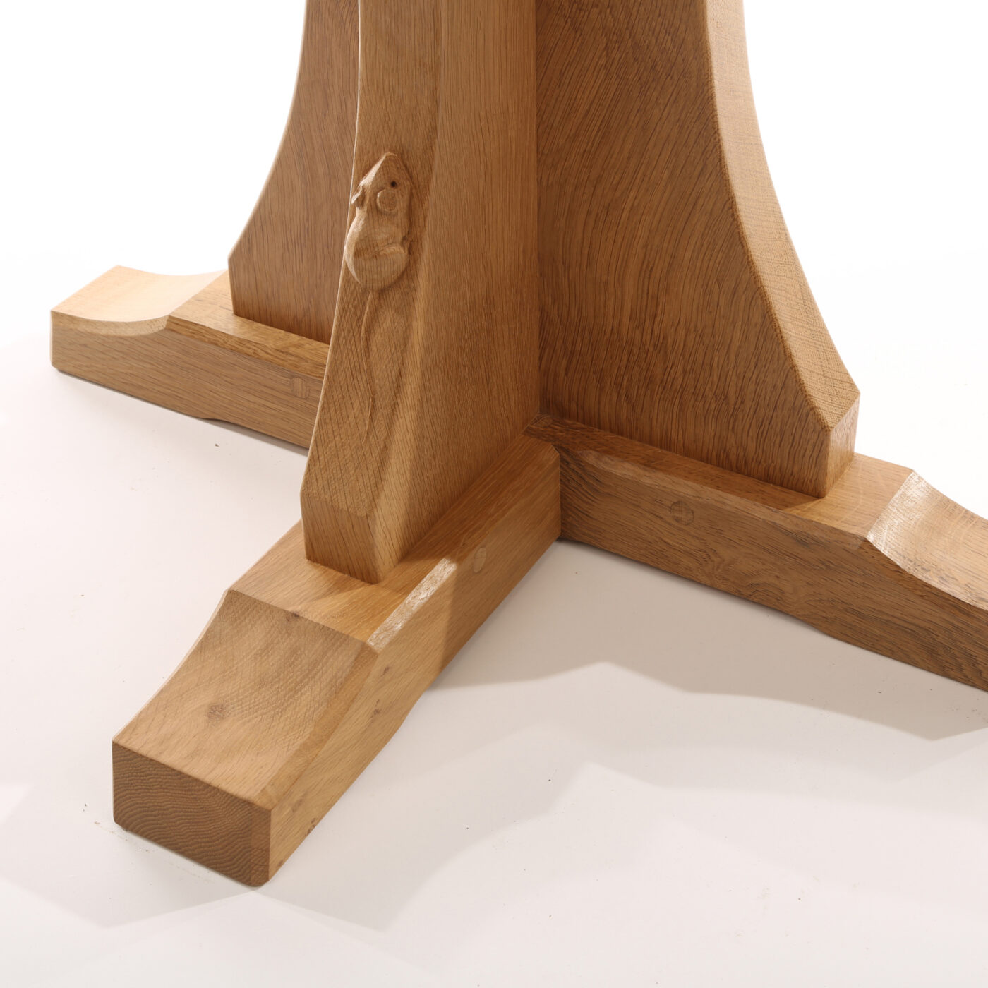 Mouseman Oak Half Round Hall Table