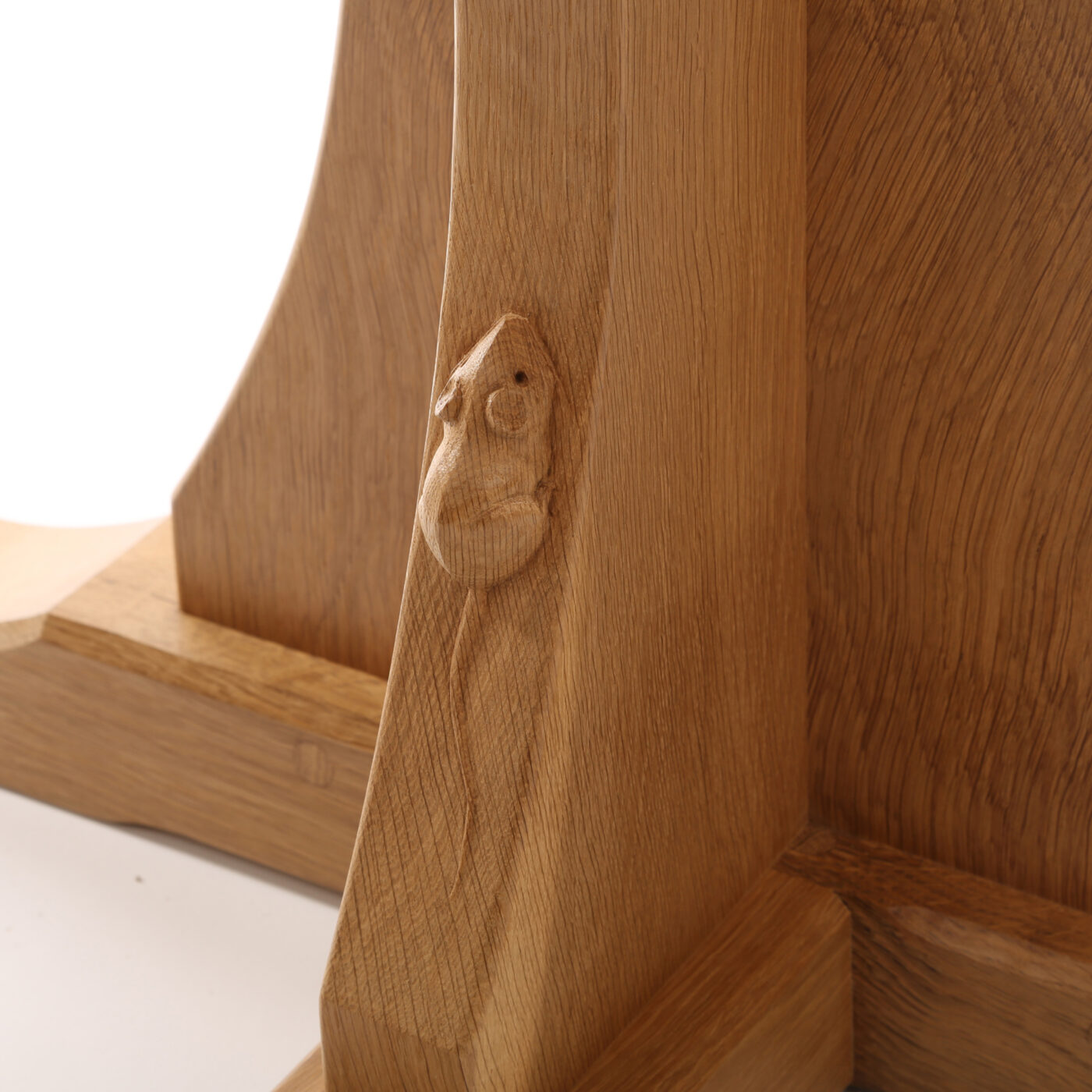 Mouseman Oak Half Round Hall Table