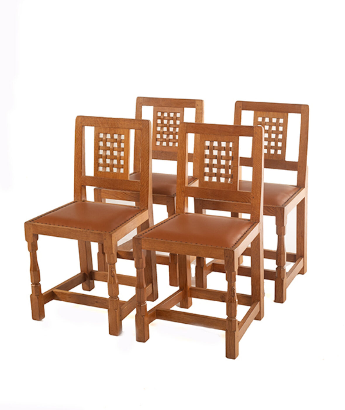 Classic Mouseman 4'6"Octagonal Table and Chairs
