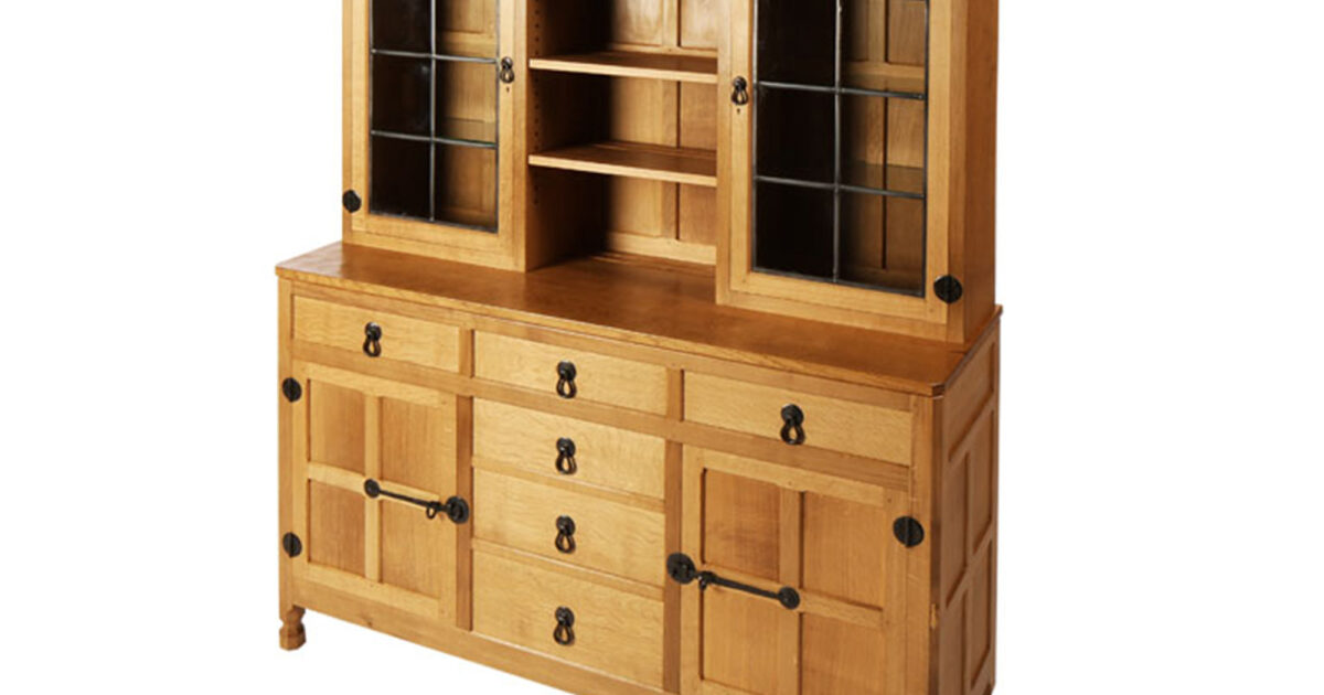 Mouseman Oak Display Dresser 5' W