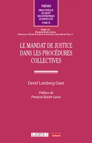 David Lemberg-Guez - Le mandat de justice dans les procédures collectives