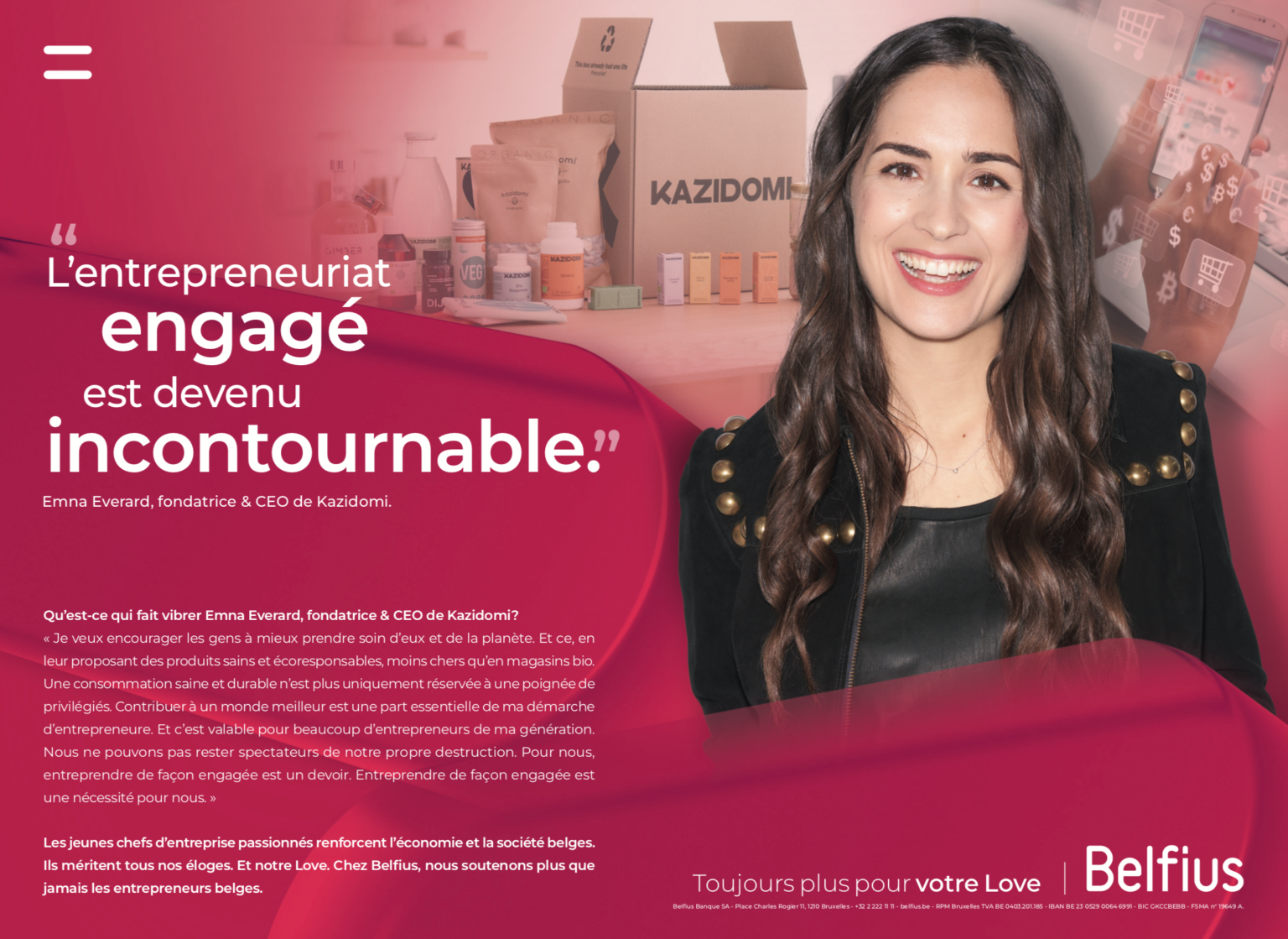 Belfius montre aussi son Love pour les jeunes entrepreneurs - PUB