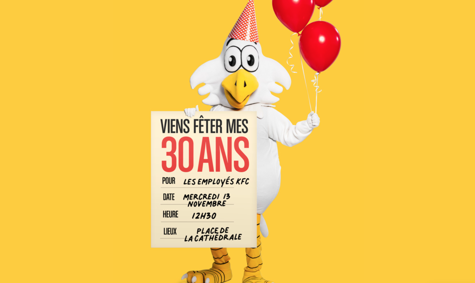 Hector Chicken invite les employés de KFC à son anniversaire - PUB